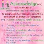 Acknowledge - To Accept or Recognize Something | Vocab FlashCards