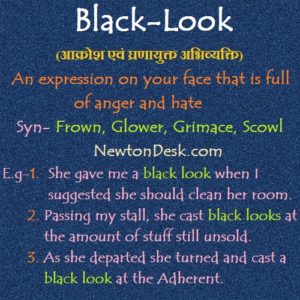 Black Look - Expression of Anger and Hate | Idioms FlashCards
