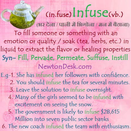 Infuse - To Fill Someone or Something With An Quality | Vocab FlashCards