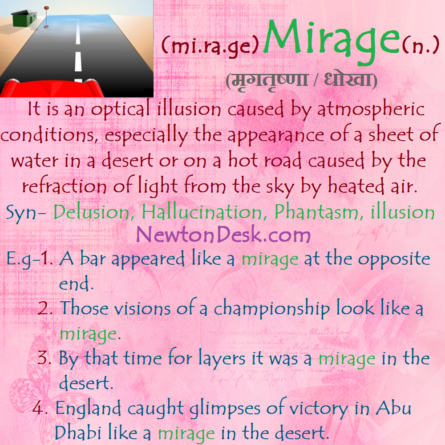 Mirage - When Hot Air Distorts Reflections of Distant Objects | FlashCards