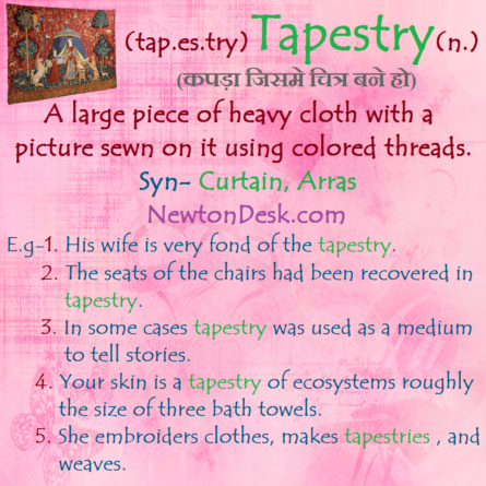 Tapestry - Heavy Cloth With A Picture Sewn On It | Vocabulary FlashCards