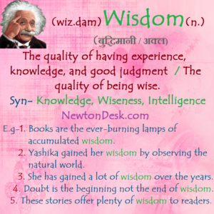 Wisdom Meaning - The Quality of Being Wise | Vocabulary Flash Cards