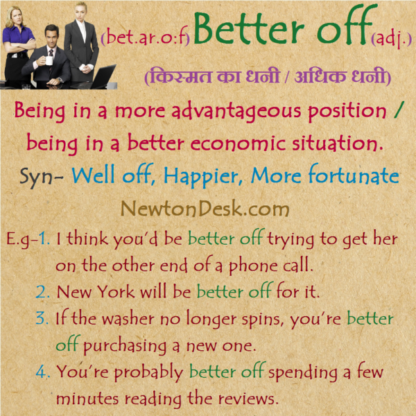 Better Off Meaning Being In A Better Situation Off Words Flash Cards