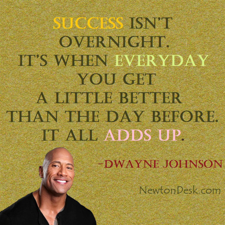 Success Isn't Overnight By Dwayne Johnson Quotes - Quotes Flash Cards