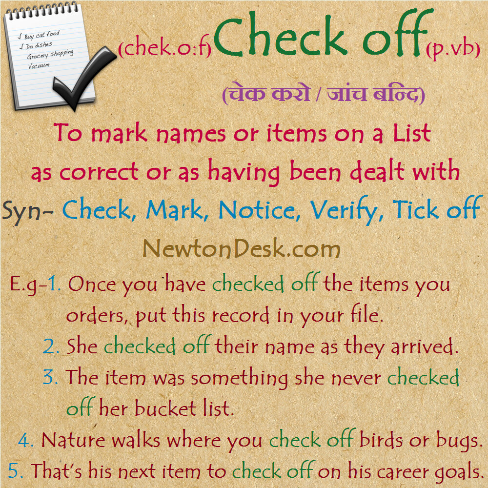 Check Off Definition Archives NewtonDesk