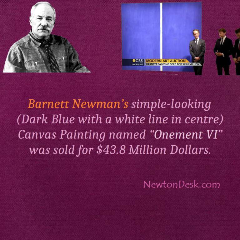 Barnett Newman's Painting Sold for $48 Million Dollar - Onement VI