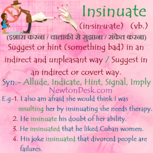 insinuate definition example sentence Archives