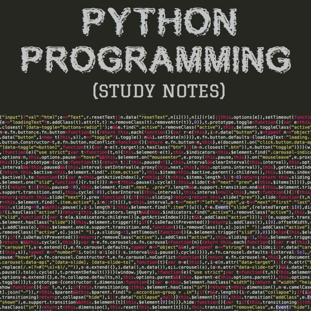 Python Programming Language Handwritten Study Notes