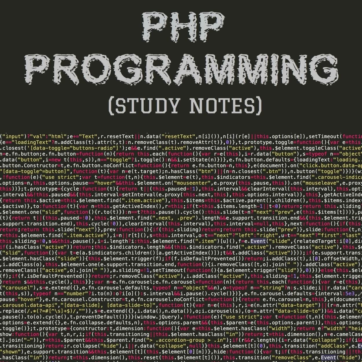 PHP Programming Language Handwritten Study Notes PDF CS