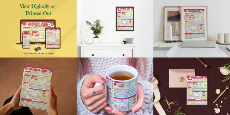 Hemoglobin (Haemoglobin) Infographic Handmade Poster Image