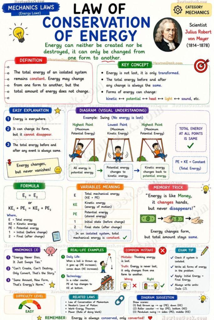 Energy Laws in Physics Explained with Easy Notes & Infographics