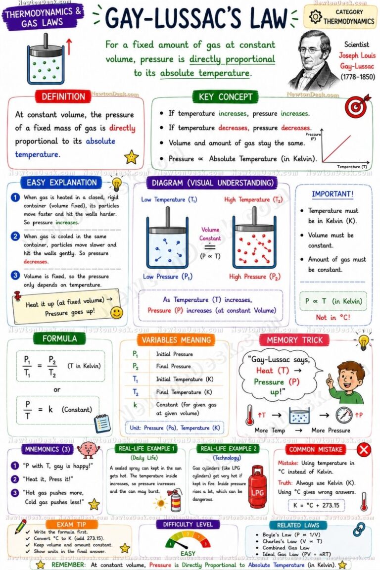 Gas Laws Explained Easy | Boyle’s, Charles’s & Ideal Law Notes
