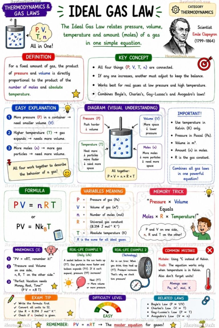 Gas Laws Explained Easy | Boyle’s, Charles’s & Ideal Law Notes